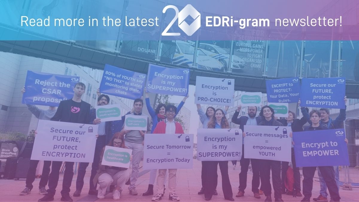 EDRi-gram, 25 October 2023 - European Digital Rights (EDRi)