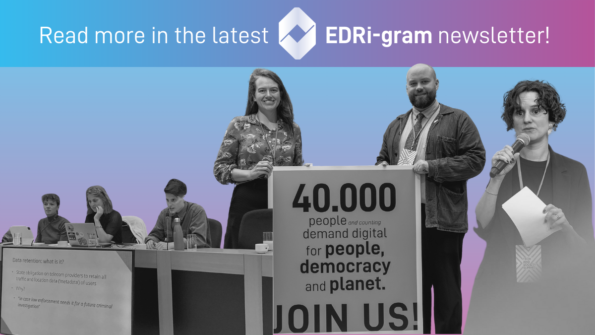 EDRi-gram, 24 October 2024 - European Digital Rights (EDRi)